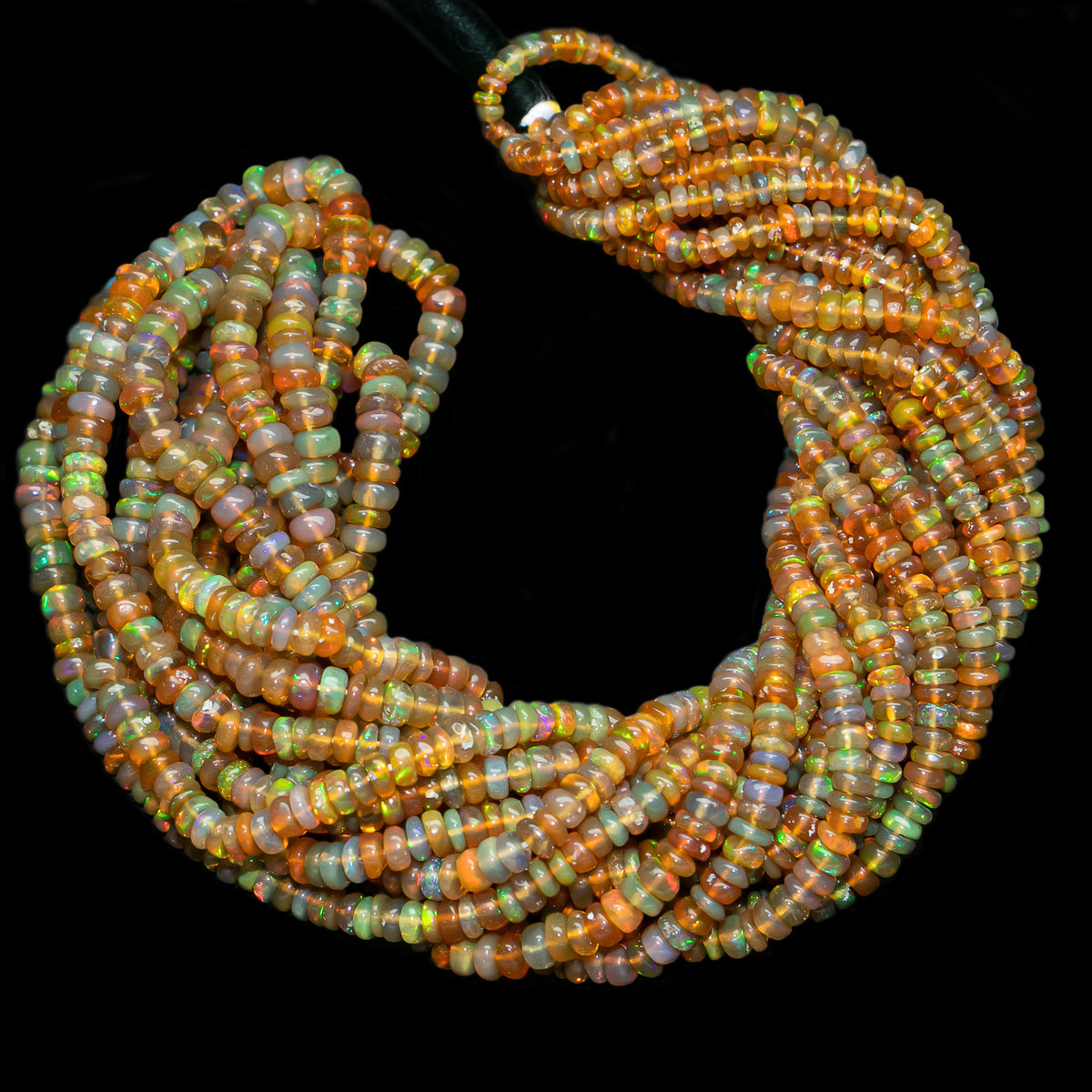 Natural Ethiopian Opal Smooth Rondelle Gemstone Beads -The Gem Source – TheGemSource