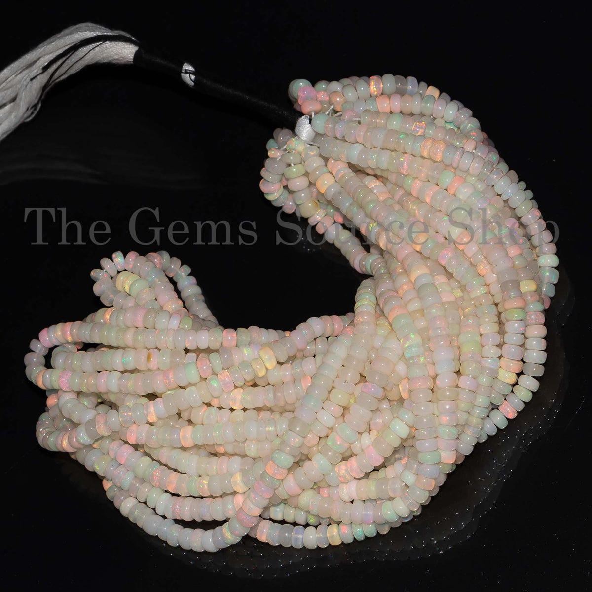 Natural Ethiopian Opal Rondelle Wholesale Beads Strand-The Gem Source – TheGemSource