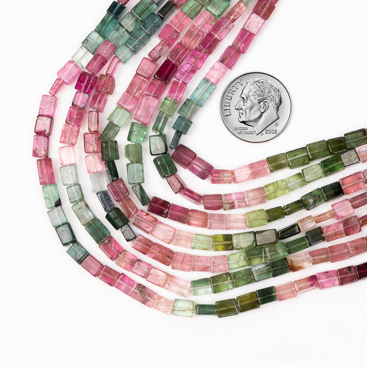 Multi Tourmaline Smooth Tube Shape Straight Drilled Beads Strand ...