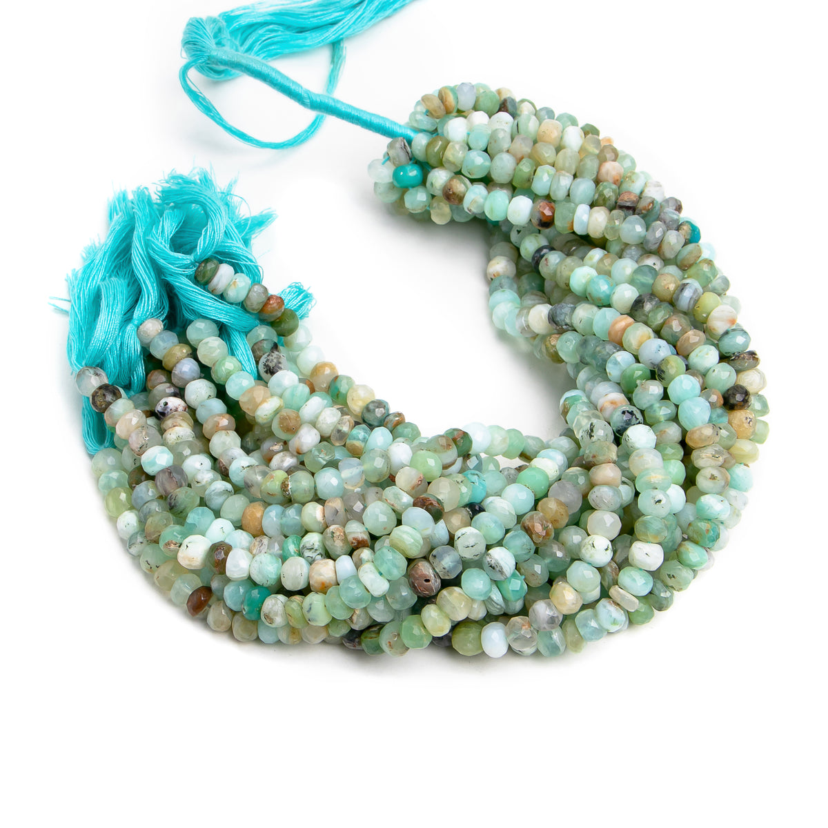 Natural Peru Opal Faceted Rondelle Gemstone Beads Strand-The Gem Source ...