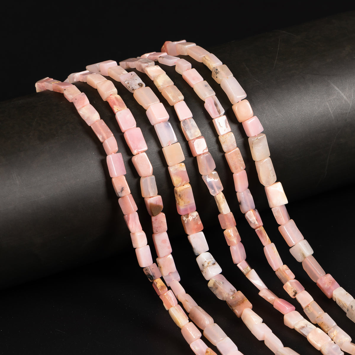 Pink Opal Smooth Rectangle Shape Beads Strand for DIY Jewelry ...