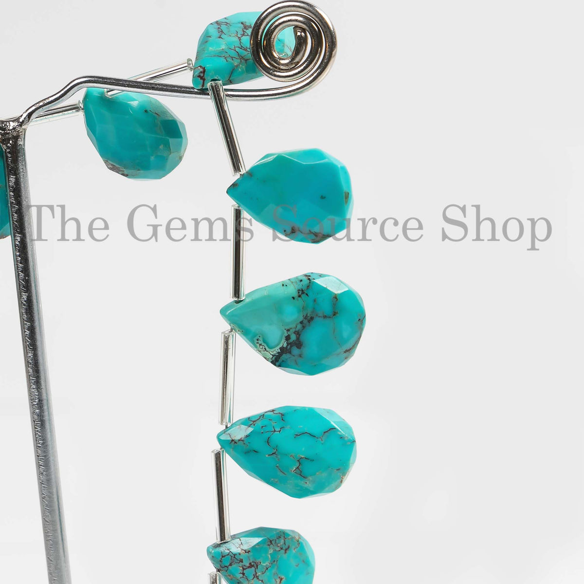 Arizona Natural Turquoise Faceted Pear Beads Strand-The Gem Source ...