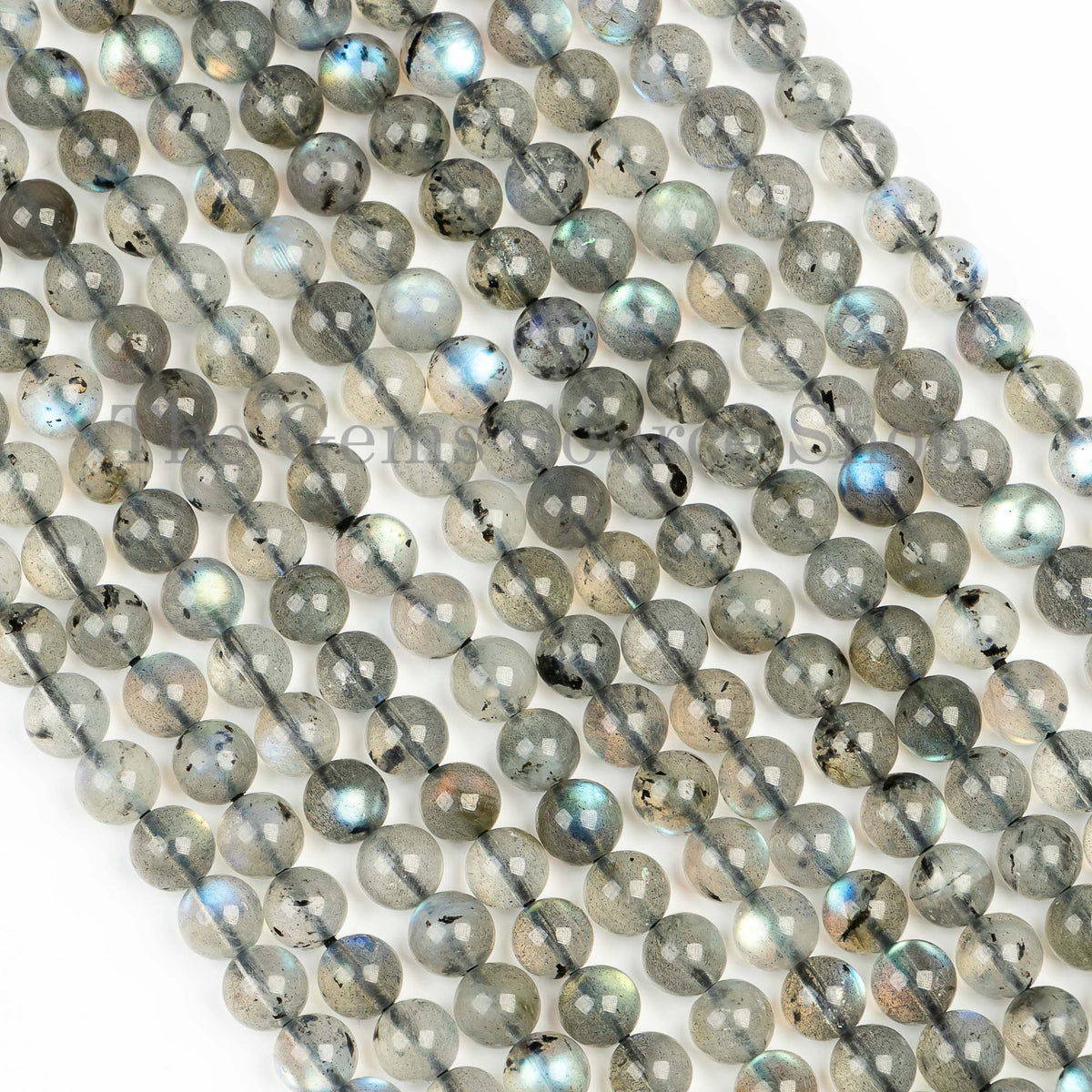 Genuine Labradorite Plain Round Ball Gemstone Beads 14" Strand ...