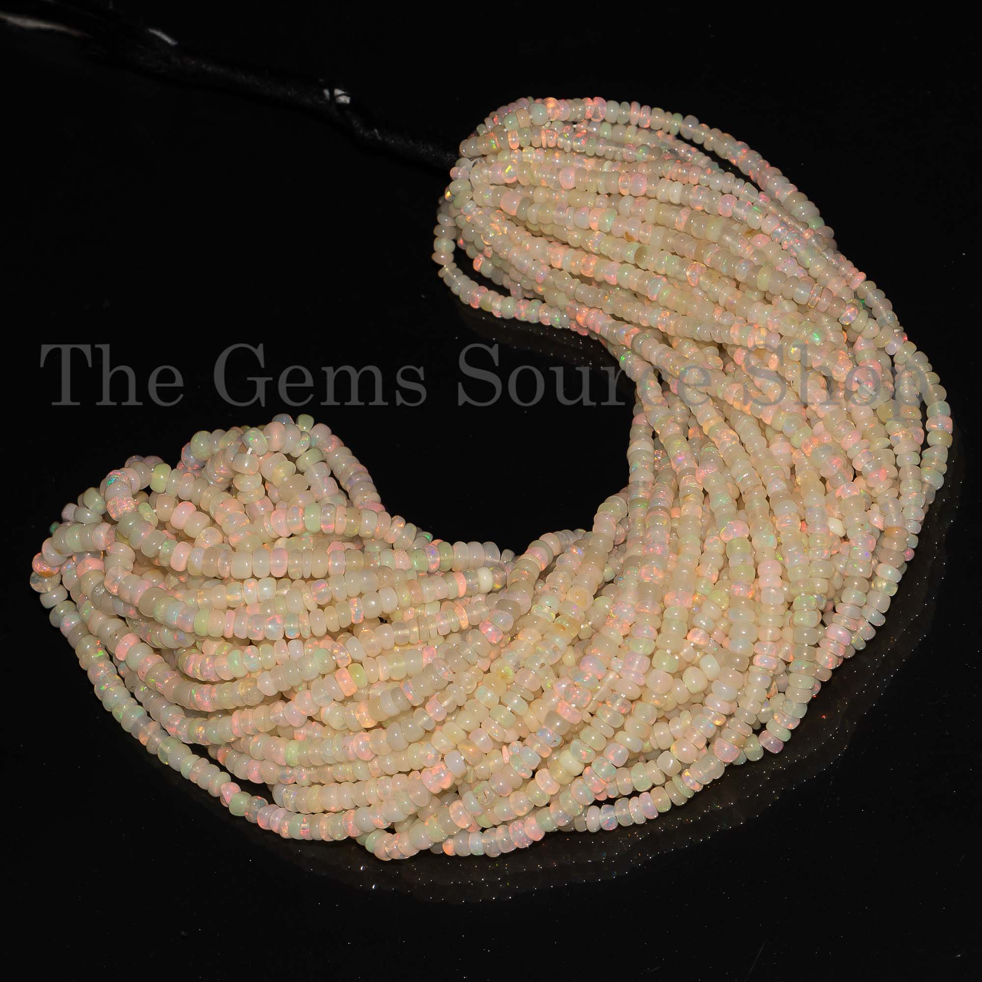 Natural Ethiopian Opal Rondelle Wholesale Beads Strand-The Gem Source – TheGemSource