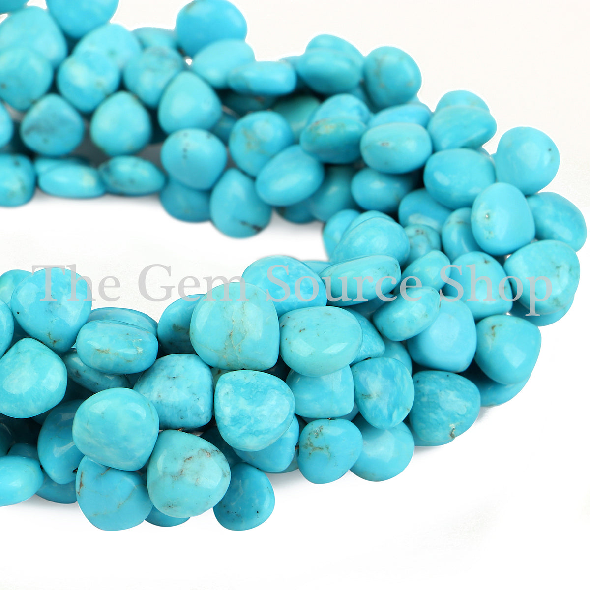Arizona Natural Turquoise Smooth Heart Shape Beads -The Gem Source ...