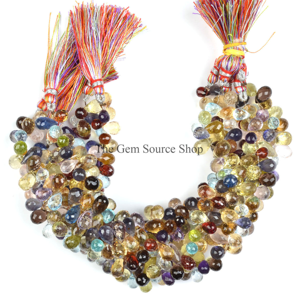 All 12 Birthstones- Multi Gemstone Faceted Drop Gemstone Beads Strand ...